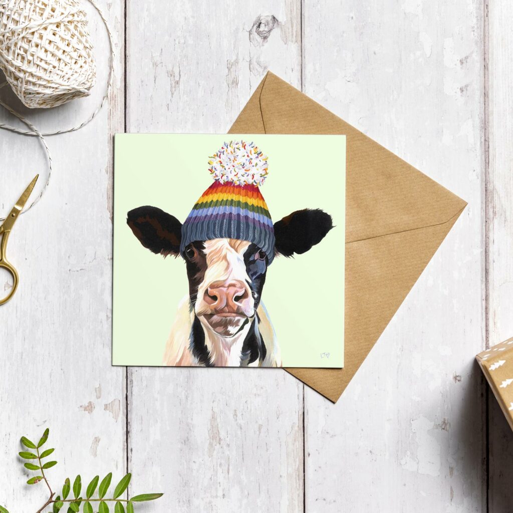 Winter Woolies Card | Laurens Cows