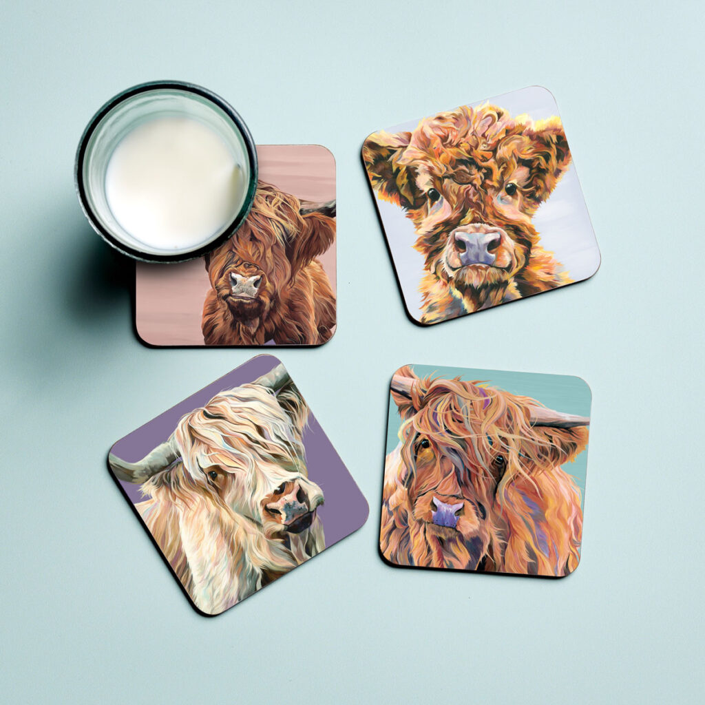 Highland Cow Coaster Set | Laurens Cows